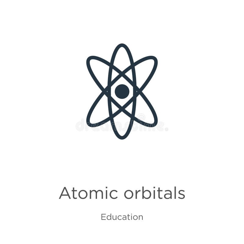 Atomic Orbitals Vector Icon on White Background. Flat Vector Atomic ...