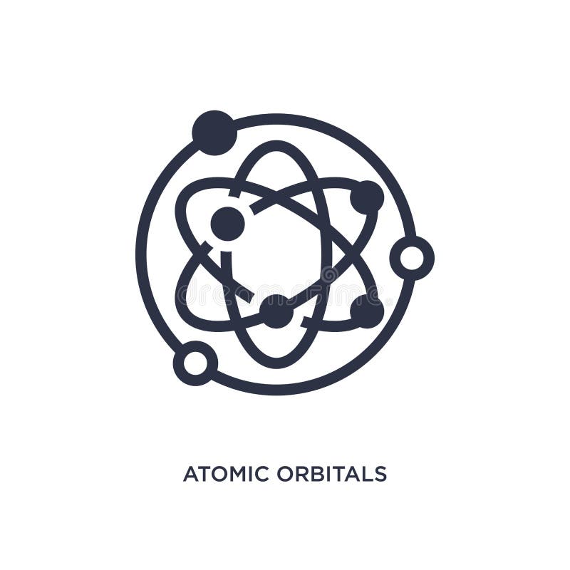 Atomic Orbitals Vector Icon on White Background. Flat Vector Atomic ...