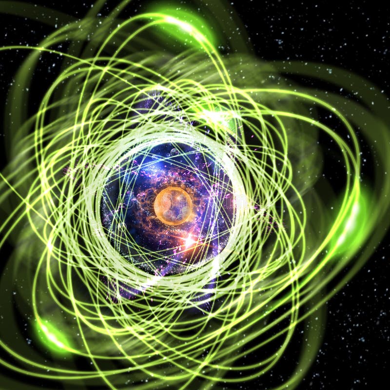 Atomic Particle 3D Illustration Stock Illustration - Illustration of ...