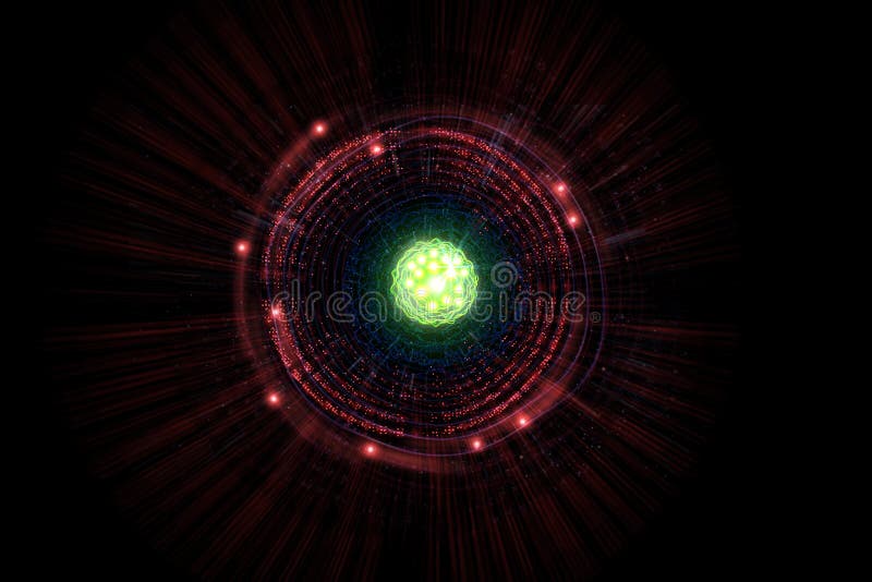 Atomic Particle 3D Illustration Stock Illustration - Illustration of ...