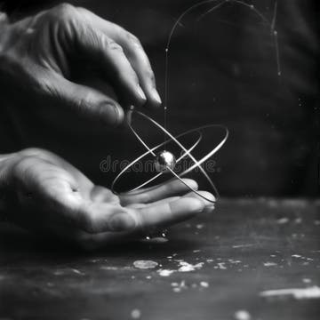 Atomic Physicist Demonstrating the Theory and the Structure of the Atom ...