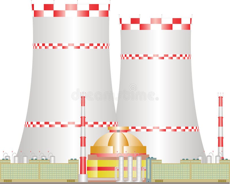 Atomic power station. stock vector. Illustration of work - 16177436