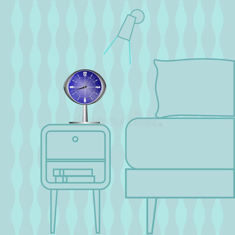 Atomic Retro Clock stock vector. Illustration of blue - 61412038