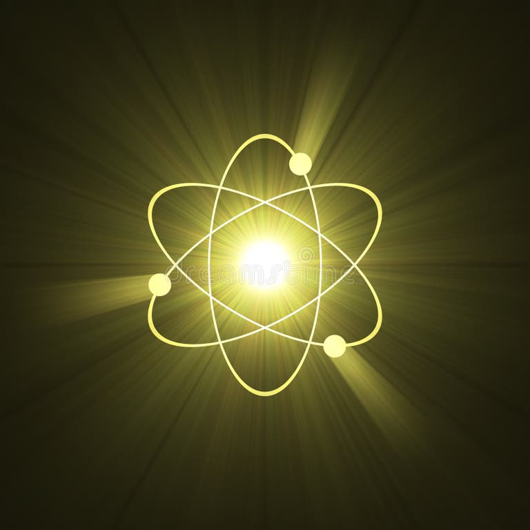 Atomic Sign Atom Structure Light Halo Stock Illustration - Illustration ...