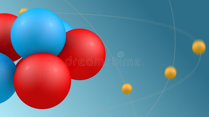 Atomic Structure in the Action Detail View 3D Render Stock Illustration ...