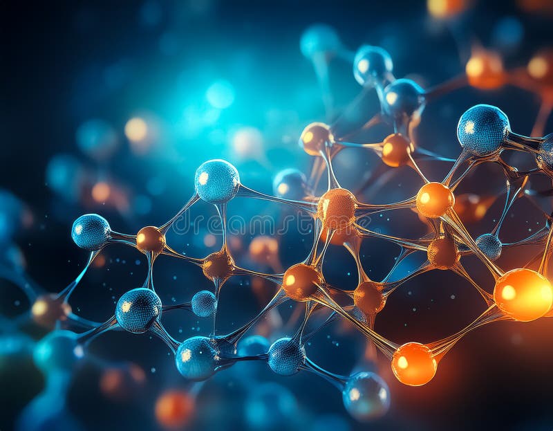 Atomic Structure: 3D Molecule Model in Science and Medicine Stock ...