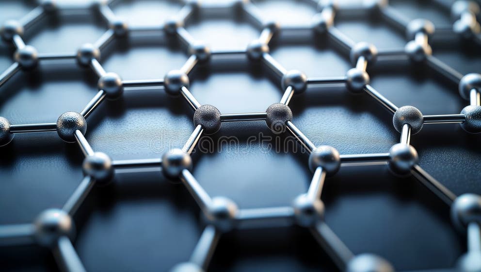 3D Hexagonal Lattice Represents Atomic Model, Generative Ai Stock ...
