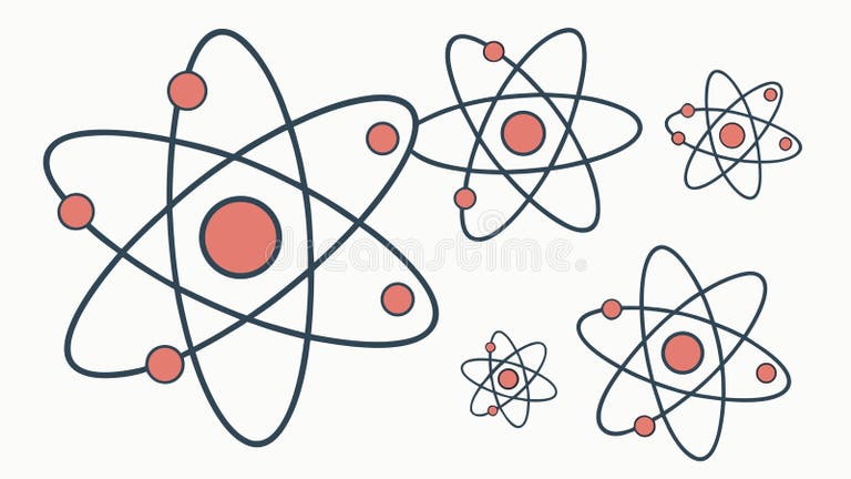 Atomic Structure Diagram with Electrons Orbiting Nucleus, Vector Design ...