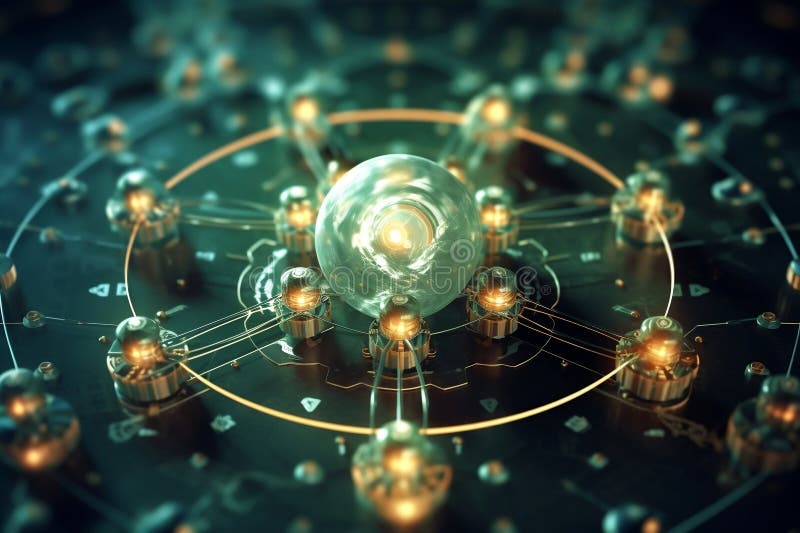 Atomic Structure: a Futuristic Concept , Generative AI Stock ...