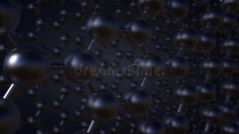 Atomic Structure of Graphene, Dark Gray Background, Shallow Focus. 4K ...