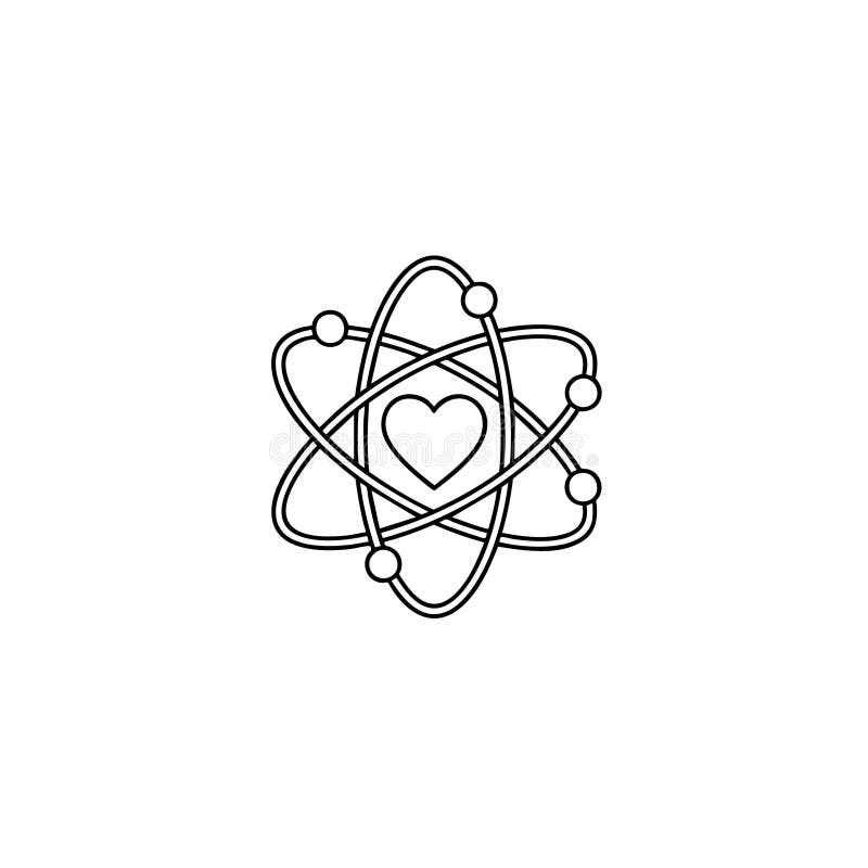 Atomic Structure with Heart Symbol Science Nucleus Stock Illustration ...