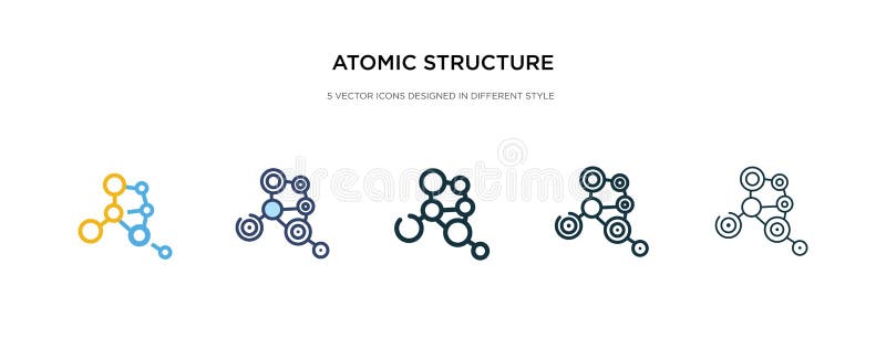 Atomic Structure Icon in Different Style Vector Illustration. Two ...