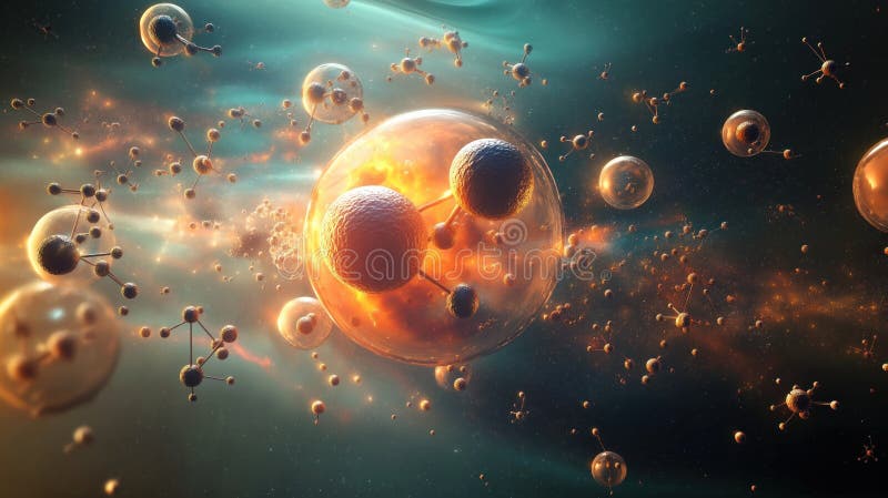 Atomic Structure Illustration Shows Dynamic Motion of Atoms, Electrons ...