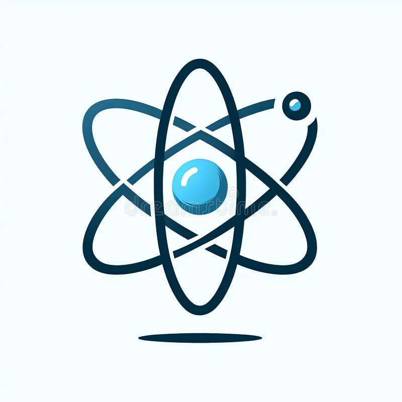 Atomic Structure Logo with Glowing Nucleus Stock Illustration ...