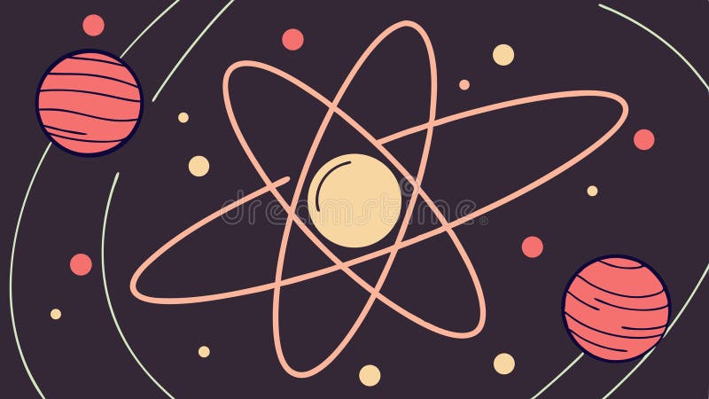Atomic Structure with Planets Cosmic Science Concept, Vector Design ...