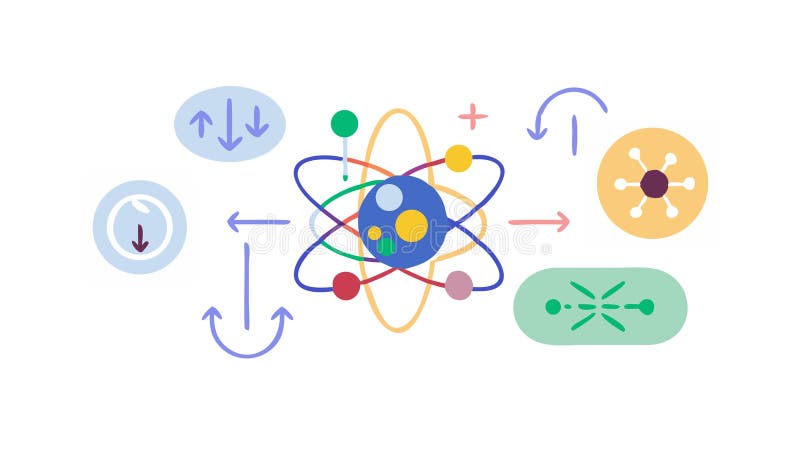 Atomic Structure and Quantum Physics, Scientific Discovery, Vector ...