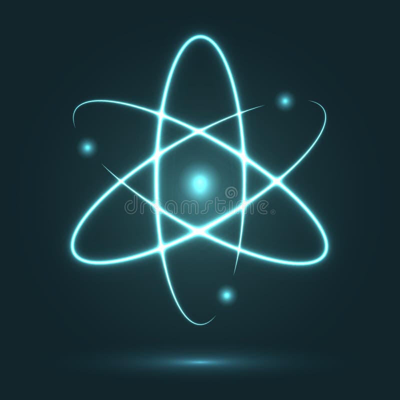 Atomic Structure. Shining Neon Lights Stock Vector - Illustration of ...