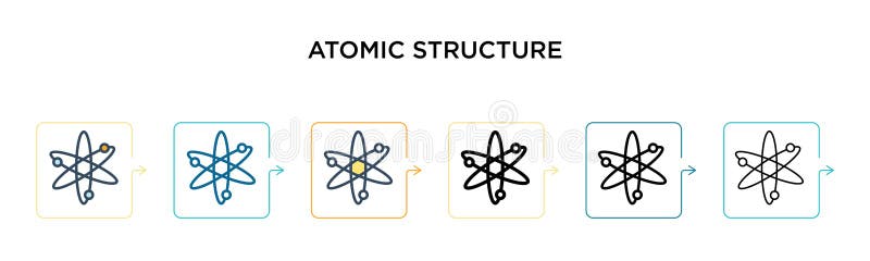 Atomic Structure Vector Icon in 6 Different Modern Styles. Black, Two ...