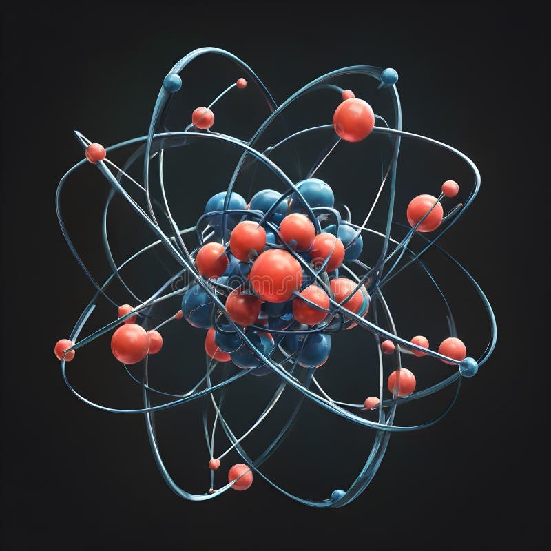 Electron,proton and Neutron Box in Front of Physics Board. Stock ...