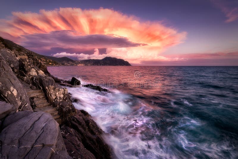 Atomic sunset stock photo. Image of lightning, storm - 100782832