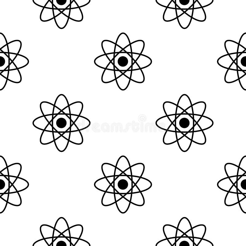 Atomic Symbol Hand Drawn Seamless Pattern Stock Vector - Illustration ...