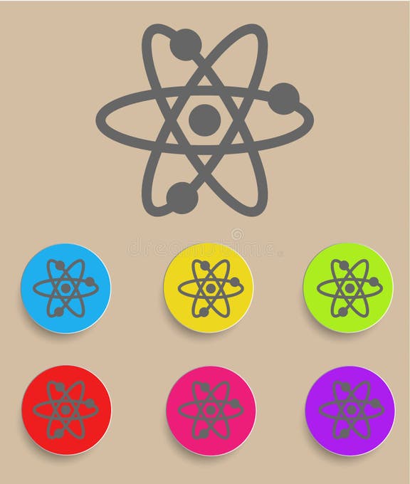 Atomic Symbol Icon Vector with Color Variations Stock Vector ...