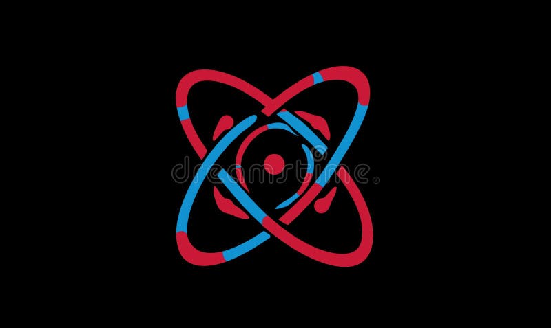 Atomic Symbol Representing Science, Technology, and Innovation with Red ...