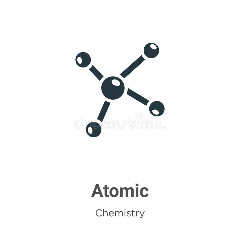 Atomic Vector Icon on White Background. Flat Vector Atomic Icon Symbol ...