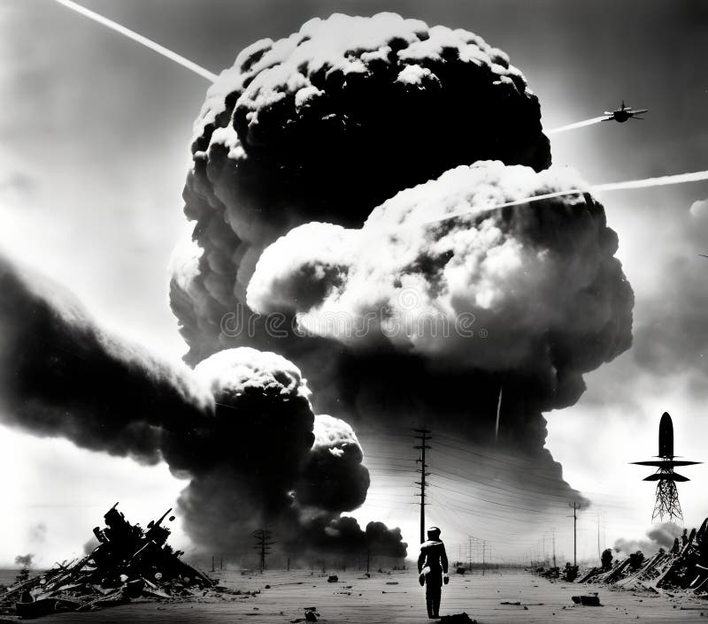 Atomic War, Generative AI Illustration Stock Illustration ...