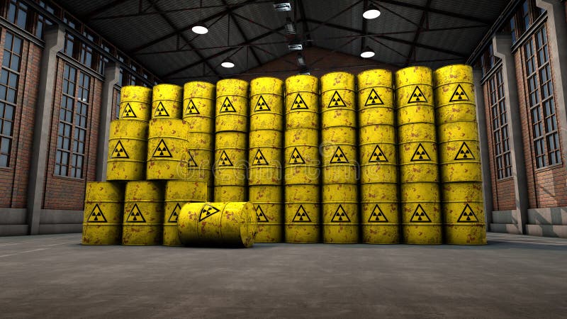 Atomic Waste Yellow Barrels Stock Illustration - Illustration of danger ...