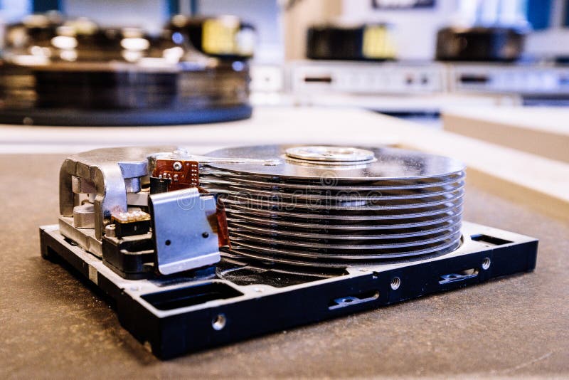 An Atomical View of a PC Hard Disk Stock Photo - Image of hard, world ...