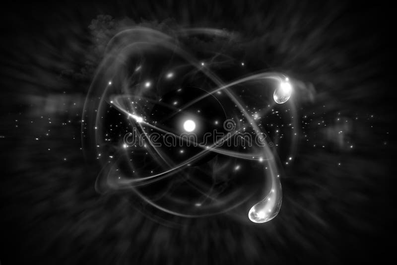Atomillustration Des Partikel-3D Stock Abbildung - Illustration von ...