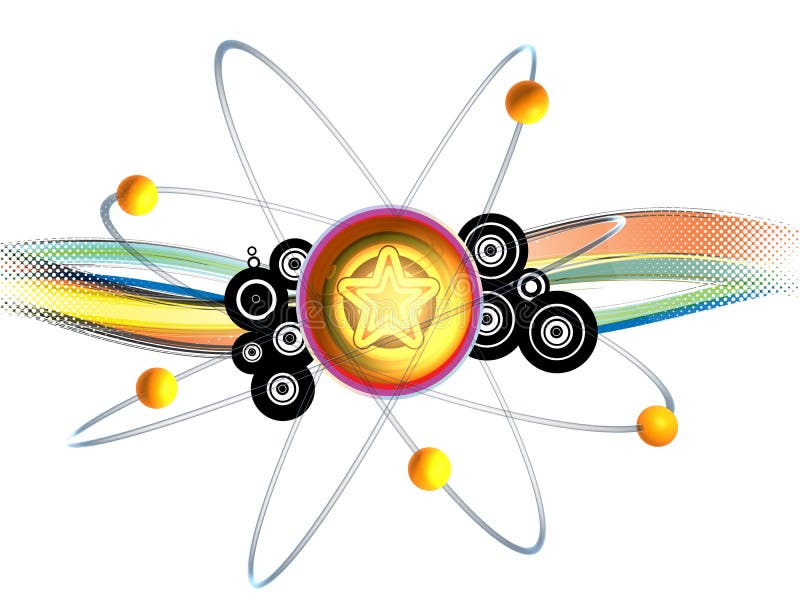 Structure atomique photo stock. Image du orange, rouge - 4453254