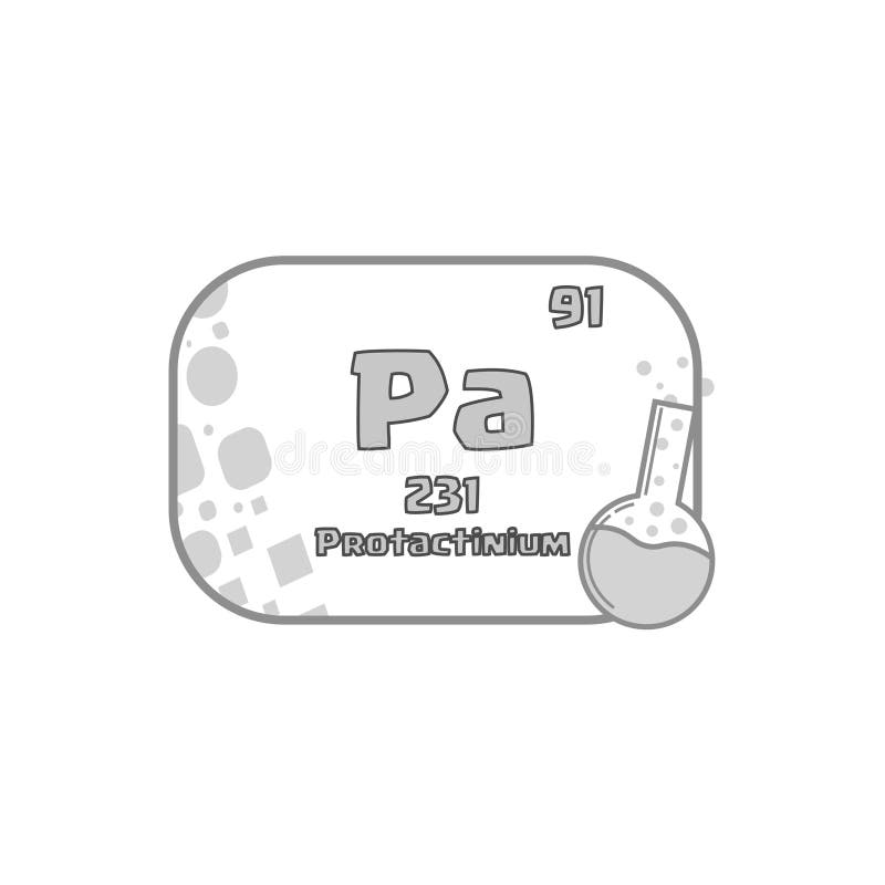 Atomisch Pictogram Van Protactinium. Pa-tabelblok. Nummer 91 ...