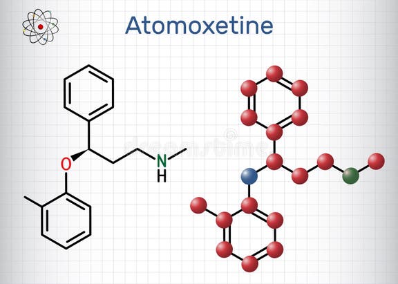 Atomoxetine Molecule. it is Used in the Management of Attention Deficit ...