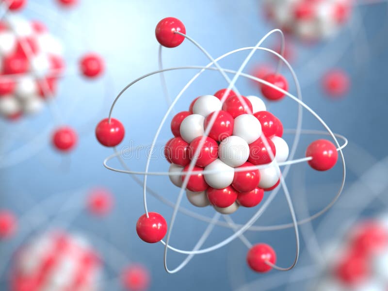 Atoms 3d Rendering, Protons Neutrons and Electrons Stock Illustration ...