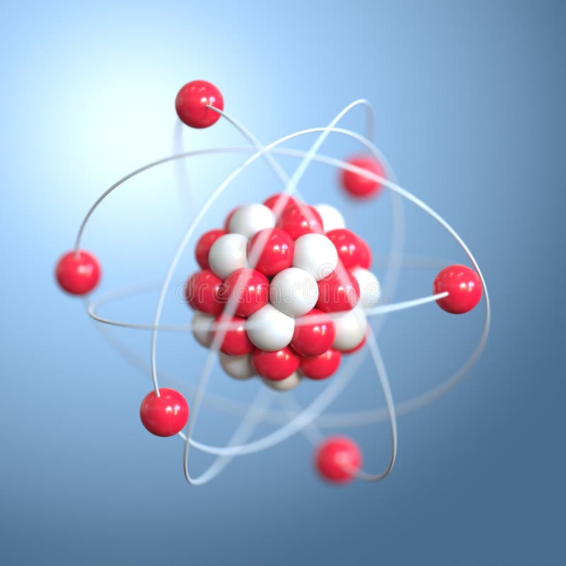 Atoms 3d Rendering, Protons Neutrons and Electrons Stock Illustration ...
