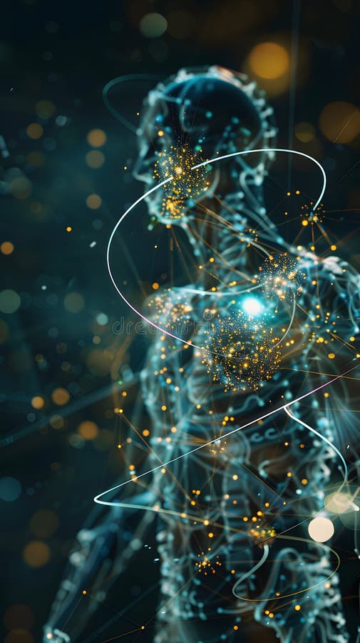 Atoms and Electrons, Detailed Human Anatomy with Structural Components ...