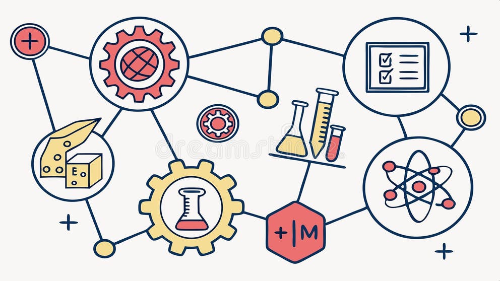 Atoms and Molecule, Chemistry and Scientific Structures Vector Design ...