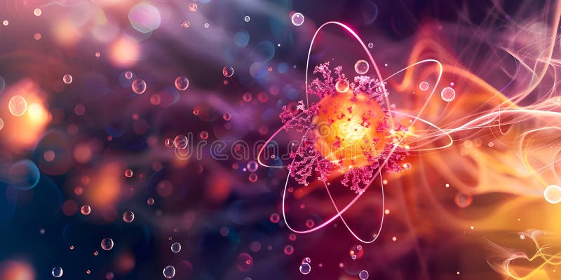 Atoms Molecules on Abstract Background - Ai Generated Stock Photo ...