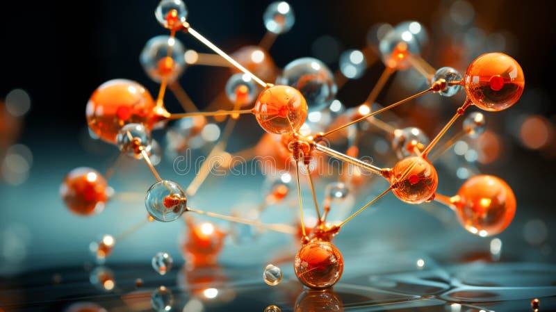 Atoms and Molecules Model of Atoms Science Background Stock Image ...
