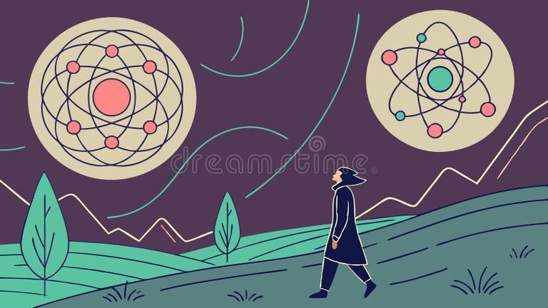 Atoms and Orbits Illustration, Quantum Physics and Atomic Structure ...