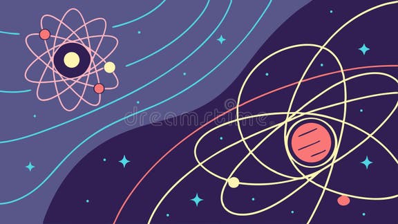 Atoms and Orbits, Science and Physics Vector Design Generative AI Stock ...