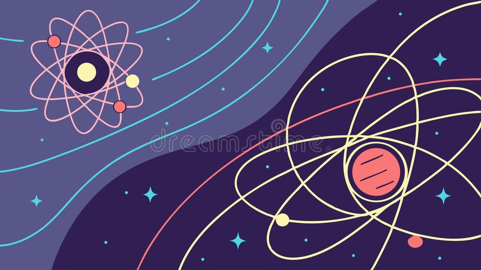 Atoms and Orbits, Science and Physics Vector Design Generative AI Stock ...
