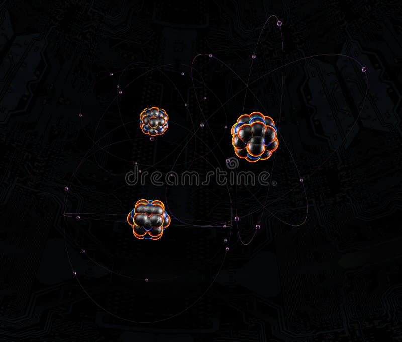 Atoms in space stock photo. Image of neutron, material - 27013476