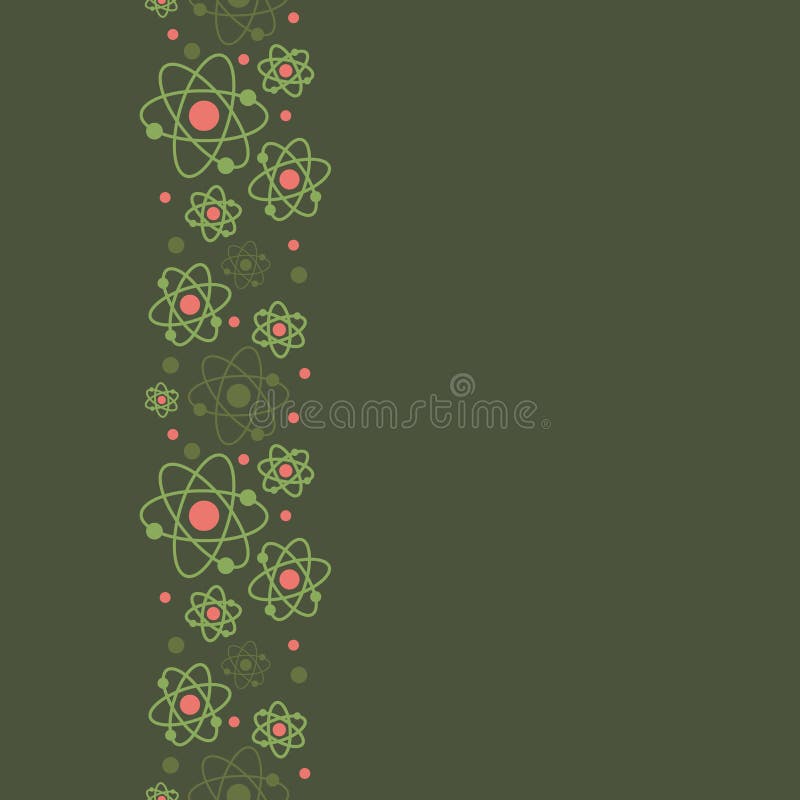 Atoms Vertical Seamless Pattern Background Border Stock Vector ...