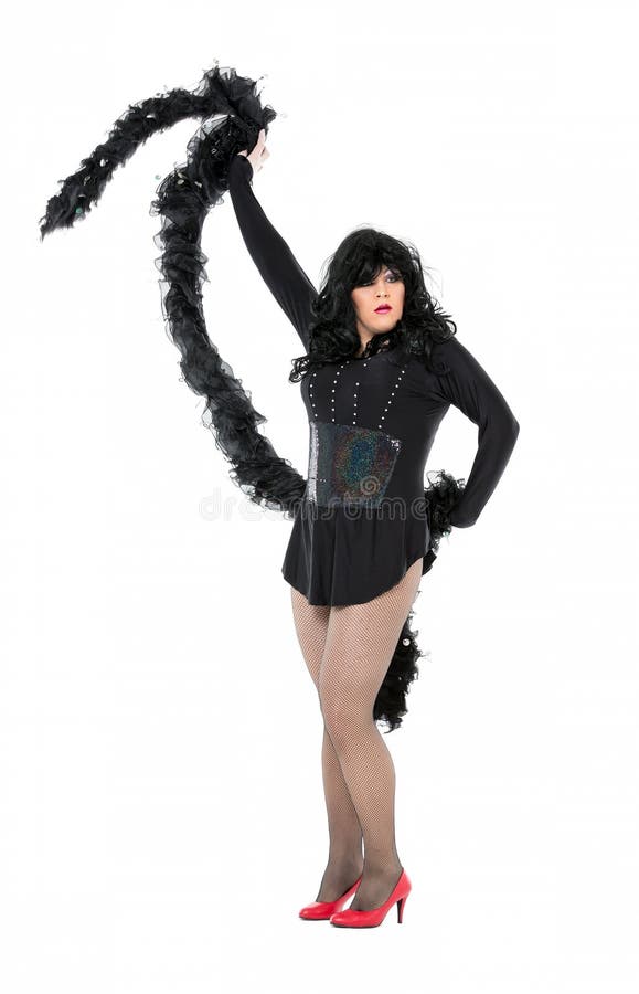 Ator Drag Queen Dressed Como a Mulher Que Mostra Emoções Foto de Stock ...