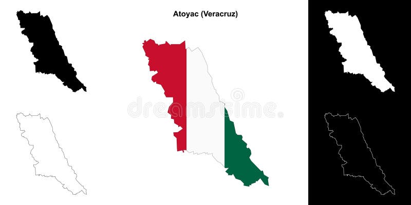 Atoyac outline map stock vector. Illustration of municipality - 380068874