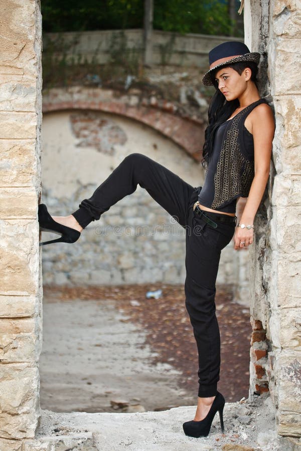 Atractive woman stock photo. Image of model, wall, young - 25834052