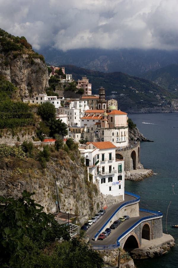 Atrani, Italy. stock image. Image of church, cliff, italian - 125509163